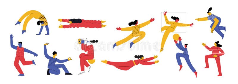 Creative Team Creating New, Building Abstract Structure, Working Under ...