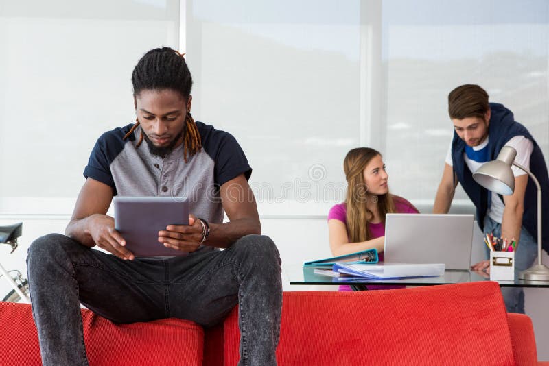 Creative Team with Digital Tablet and Laptop Stock Image - Image of ...