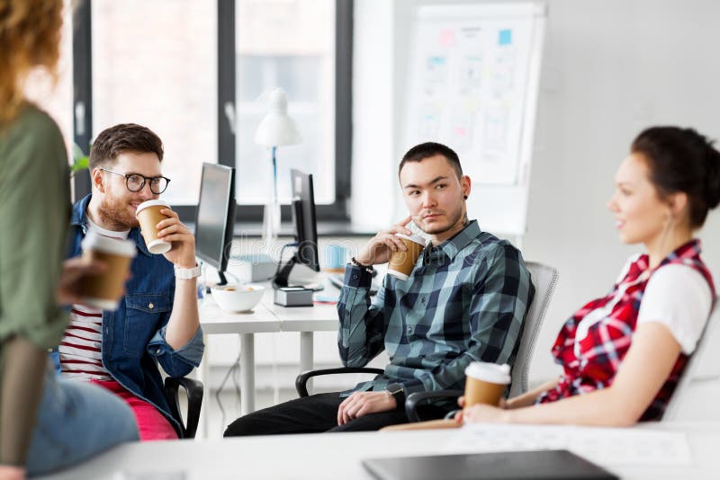 Creative Team Drinking Coffee at Office Stock Photo - Image of people ...