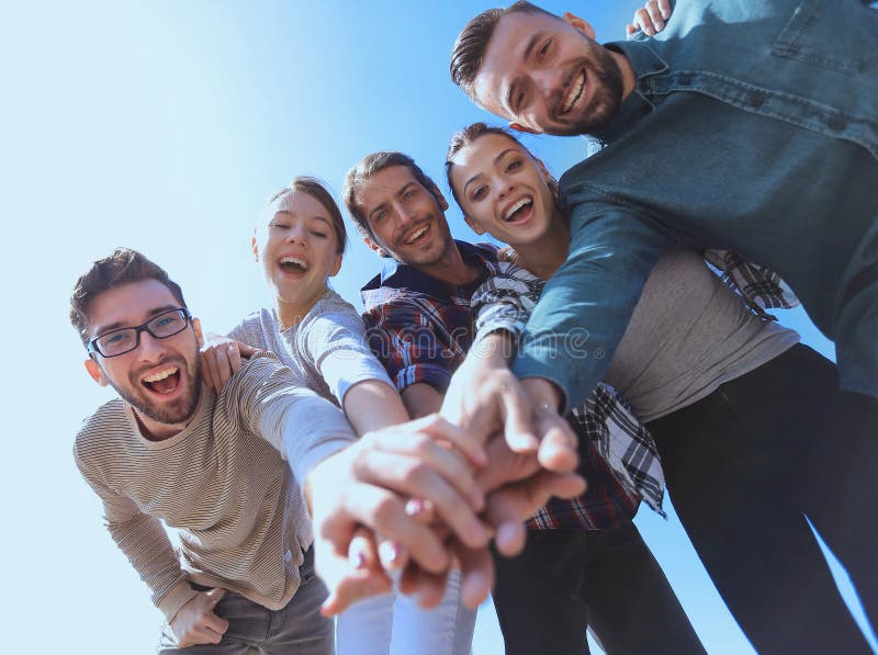 Creative Team,with Hands Clasped Together Stock Photo - Image of ...