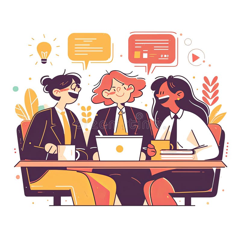 Creative Team Having a Lively Discussion at the Office Table Stock ...