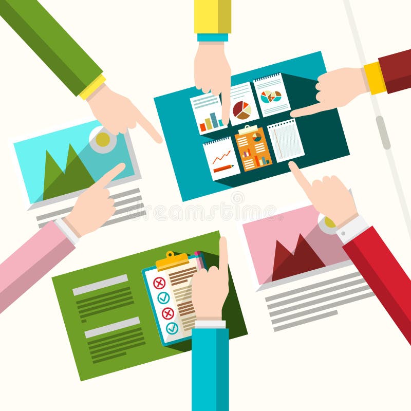 Creative Team. Human Hands with Graphic Design Stock Vector ...