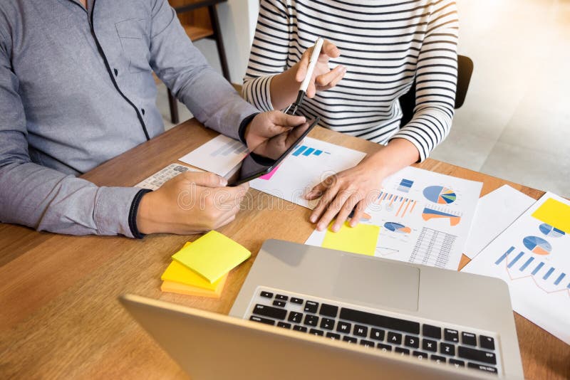 Creative Team Job. Young Business Man Working with Startup Project ...