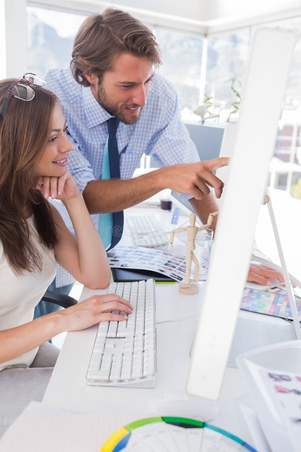 Business People Working Odesktop Computer Stock Image - Image of ...