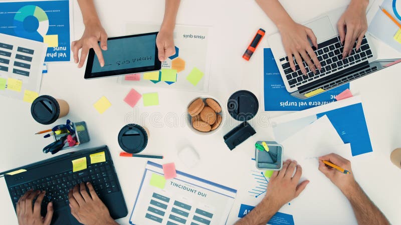 Creative Team Working at Office. Team Making Presentation. Team Work at ...