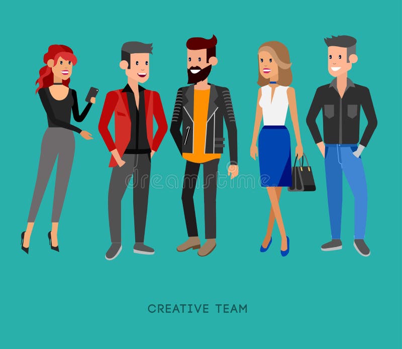 Creative Team People. Teamwork, Art Director and Designer Stock Vector ...