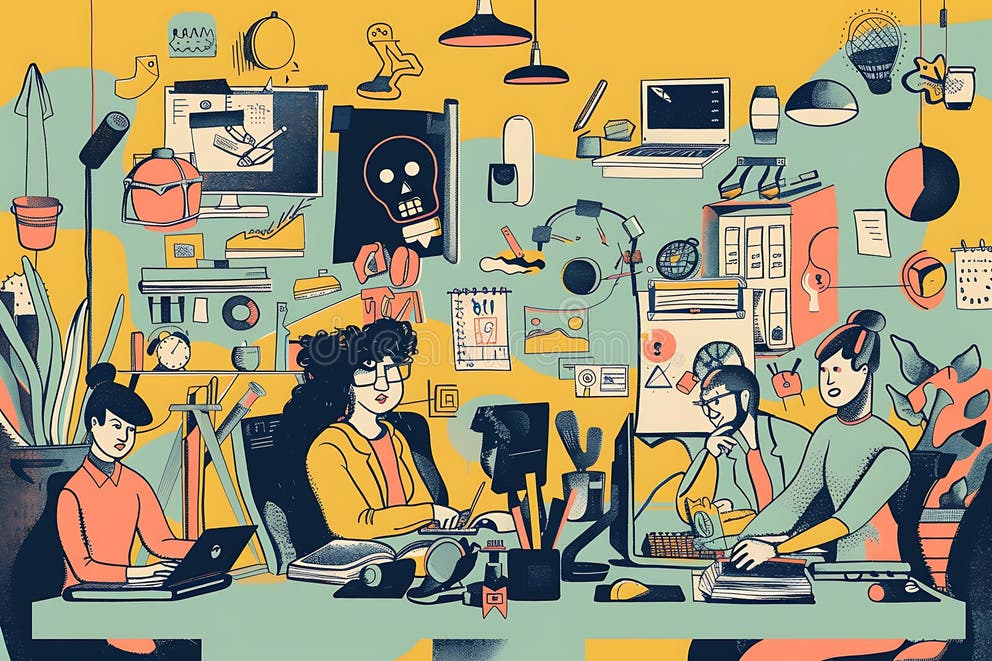 A Creative Team Poster with Collaboration and Innovation at the ...