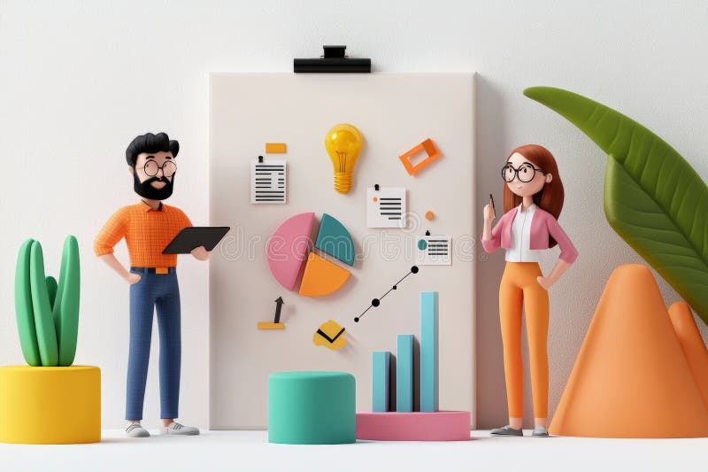 A Creative Team Presenting Data Insights with Charts and Visuals in a ...