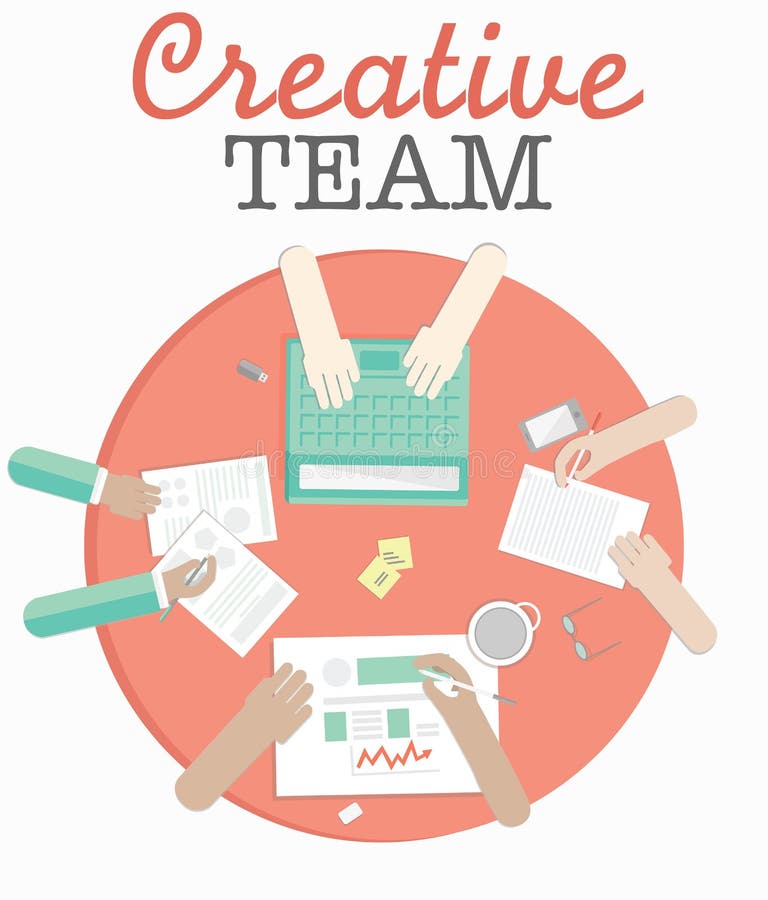 Creative Team. Project Work. Team in the Office. Stock Vector ...