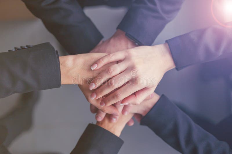 Creative Team Putting Their Hands Together in Circle Stock Image ...