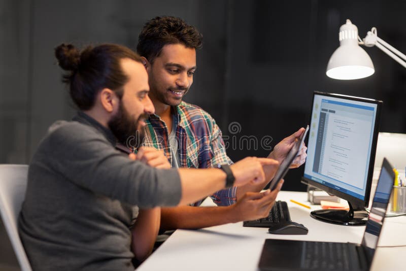 Creative Team with Tablet Pc Working at Office Stock Image - Image of ...