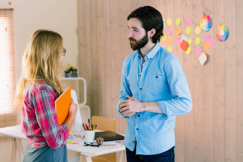 Creative Team Talking about Their Ideas Stock Image - Image of ...