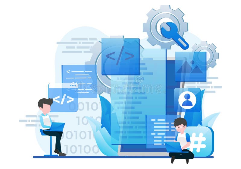 Creative Team at Work, they are Developing a Responsive Website, Apps ...