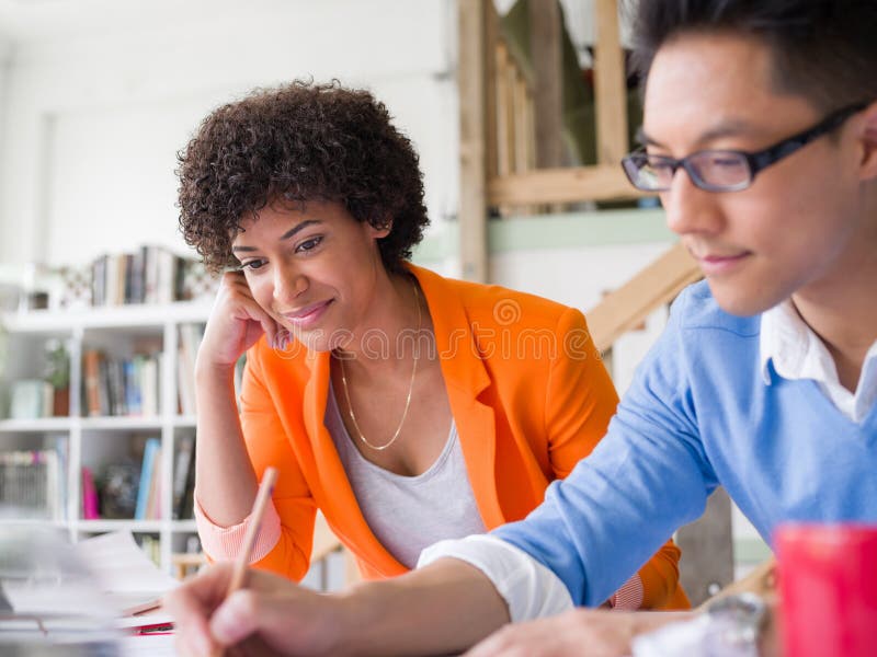 Creative team at work stock image. Image of internet - 95832407