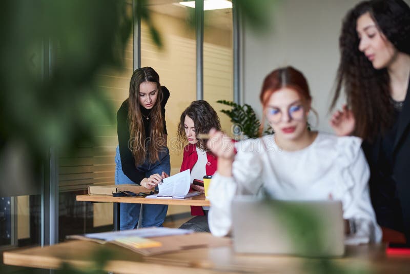 Creative Team Working on Business Project in Modern Office Stock Image ...