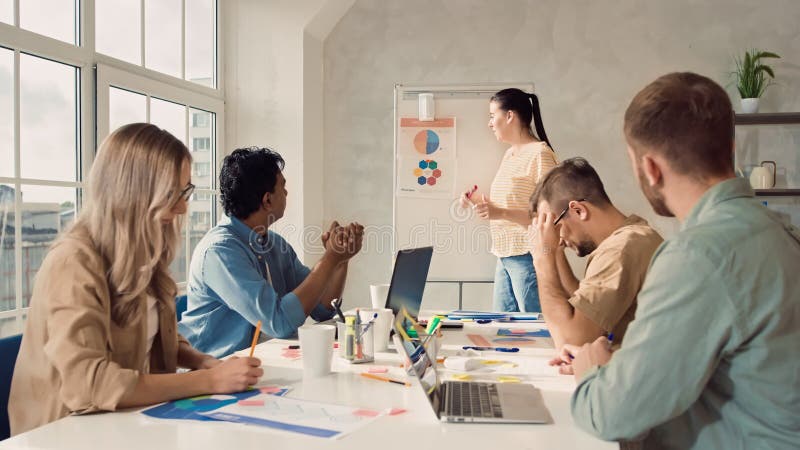 Creative Team Working at Office. Team Making Presentation. Team Work at ...