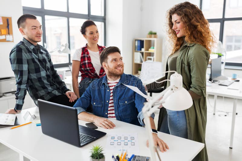 Creative Team Working on User Interface at Office Stock Image - Image ...