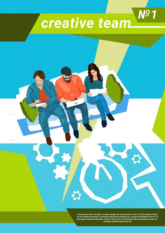 Creative Team Workplace Business Coworking Center Stock Vector ...