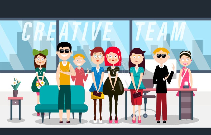 Creative Team - Young People in Modern Office Stock Vector ...