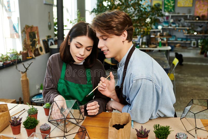 Creative Teamwork in an Art Studio Stock Image - Image of collaboration ...