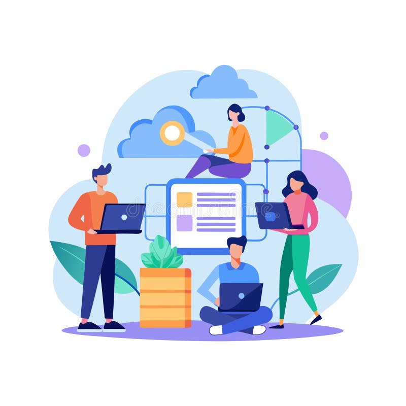 Teamwork Diverse Cloud Stock Illustrations – 845 Teamwork Diverse Cloud Stock Illustrations ...