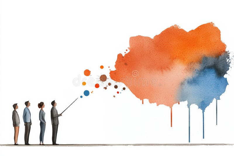 Creative Teamwork Concept Showcasing Individuals Visualizing Ideas ...