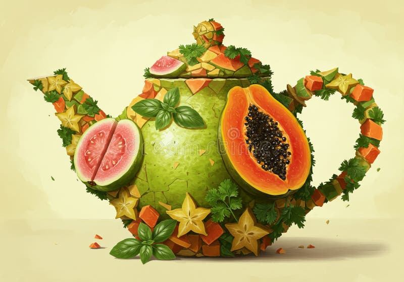 Creative Teapot Shaped from Tropical Fruits and Herbs Unique Culinary ...