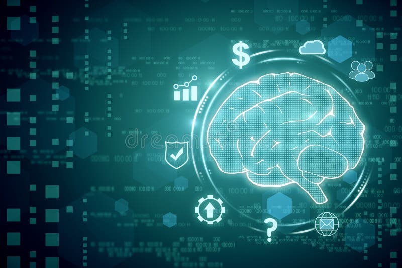 Tech brain stock vector. Illustration of engineering - 25409680