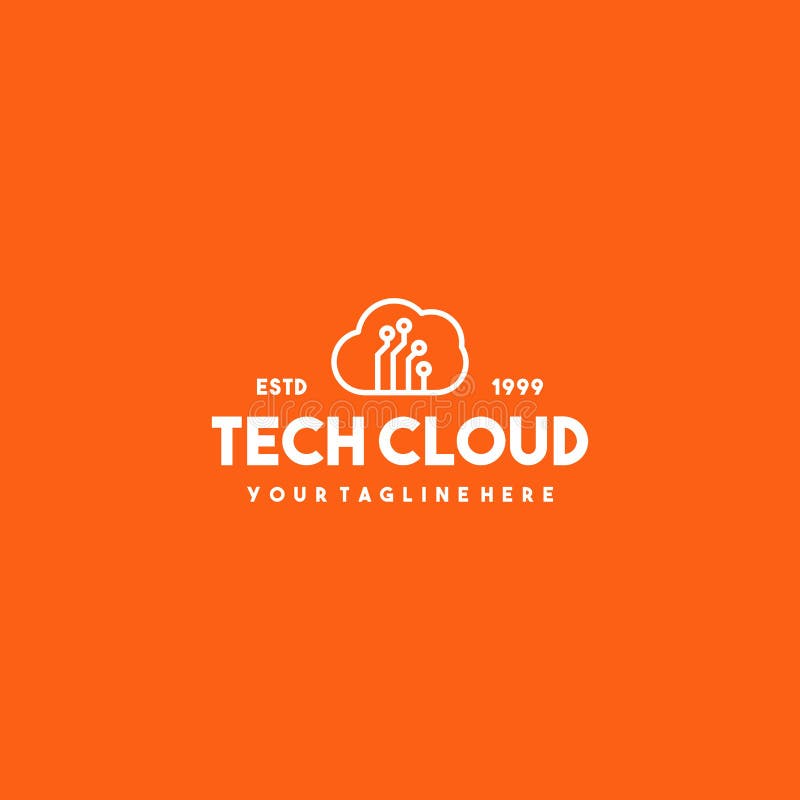 Tech Cloud Computer Icon Logo Design Element Stock Vector ...