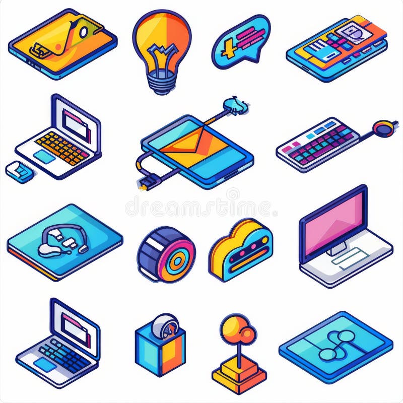 Creative Tech and Design Icons Stock Illustration - Illustration of ...