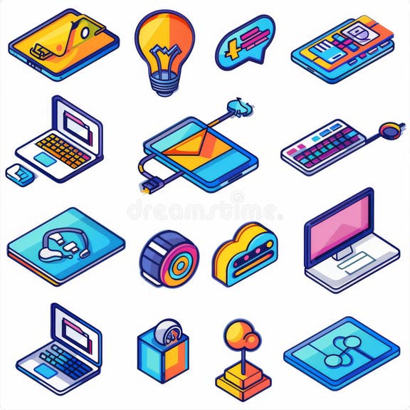 Creative Tech and Design Icons Stock Illustration - Illustration of ...