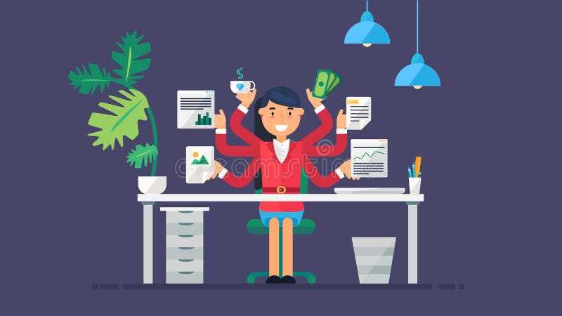 Creative Tech Workspace stock illustration. Illustration of ...