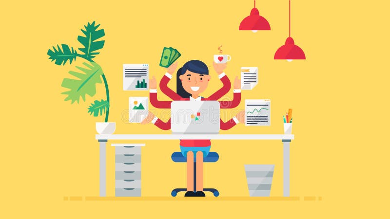 Creative Tech Workspace stock illustration. Illustration of ...