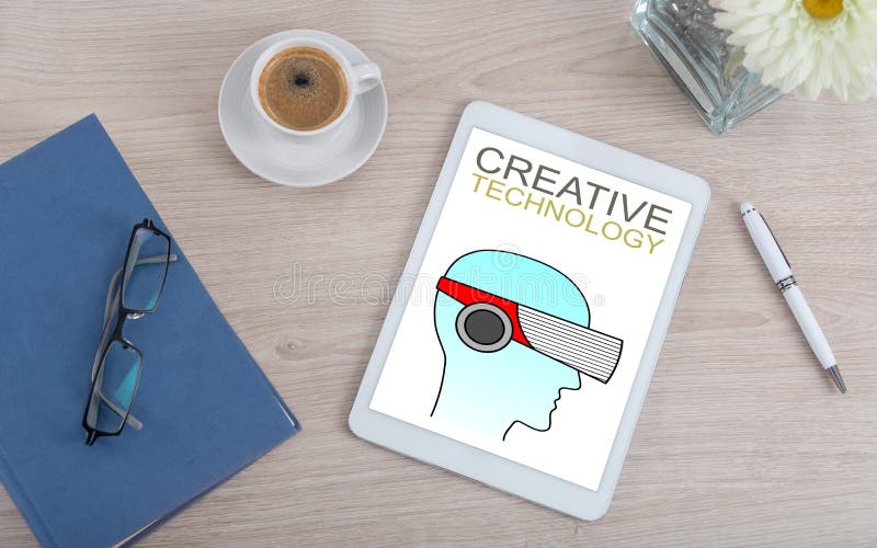 Creative Technology Concept on a Digital Tablet Stock Photo - Image of ...