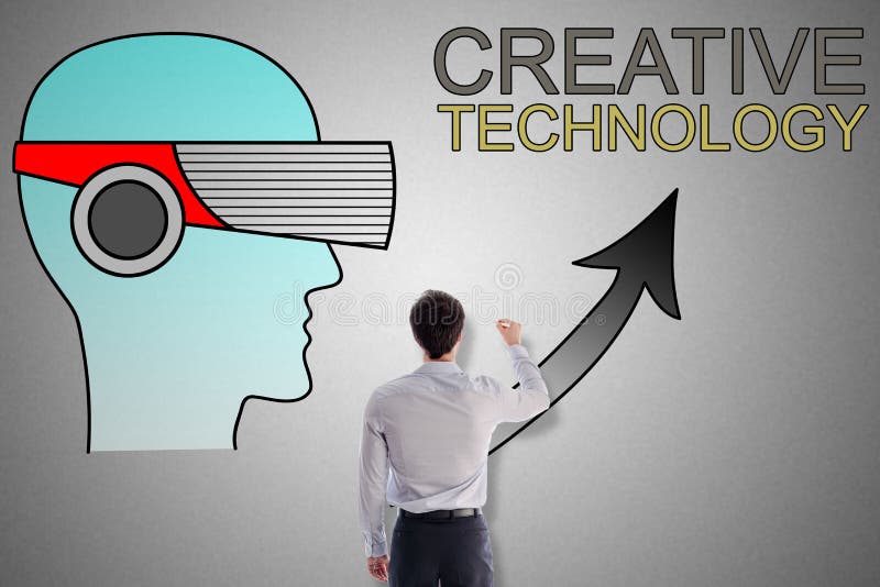 Creative Technology Concept Drawn by a Businessman Stock Image - Image ...