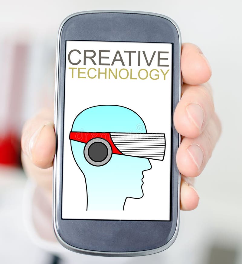 Creative Technology Concept on a Smartphone Stock Image - Image of ...