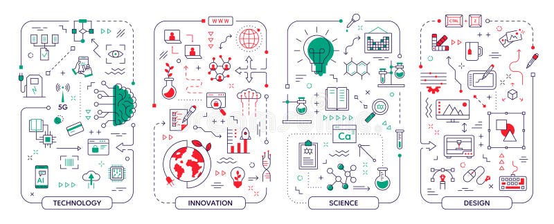 Creative Technology. Digital Work Icons. Business Project Infographic ...