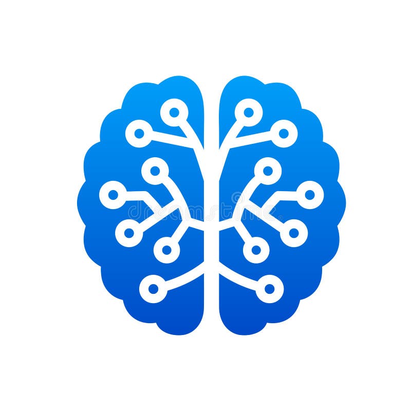 Creative Technology Human Brain with Neural Bonds Icon - Vector Stock ...