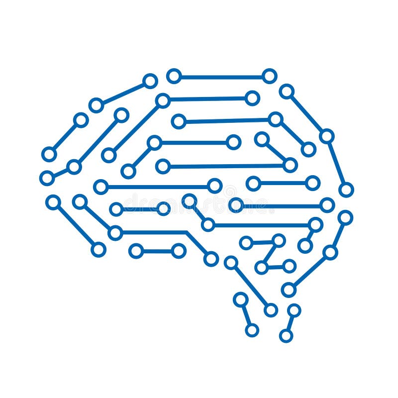 Creative Technology Human Brain with Neural Bonds Icon - Vector Stock ...