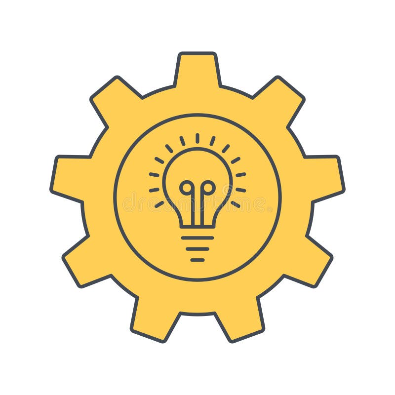 Creative Technology Idea Bulb Gear Icon Stock Vector - Illustration of ...
