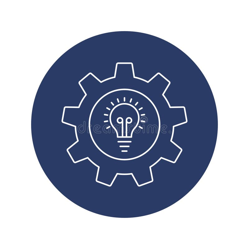 Creative Technology Idea Bulb Gear Icon Stock Vector - Illustration of ...