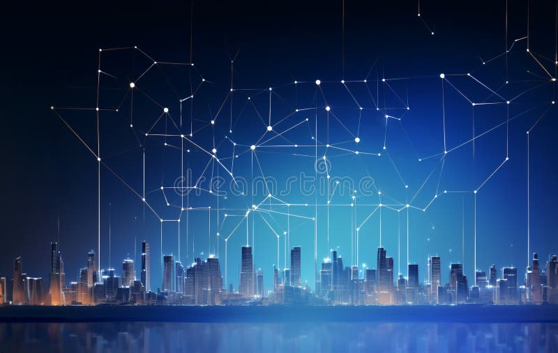 Creative Telecommunication Internet Network Connect in Smart City ...