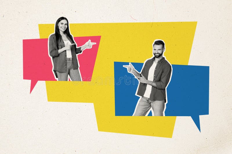 Creative Template Graphics Collage Image of Confident Workers ...