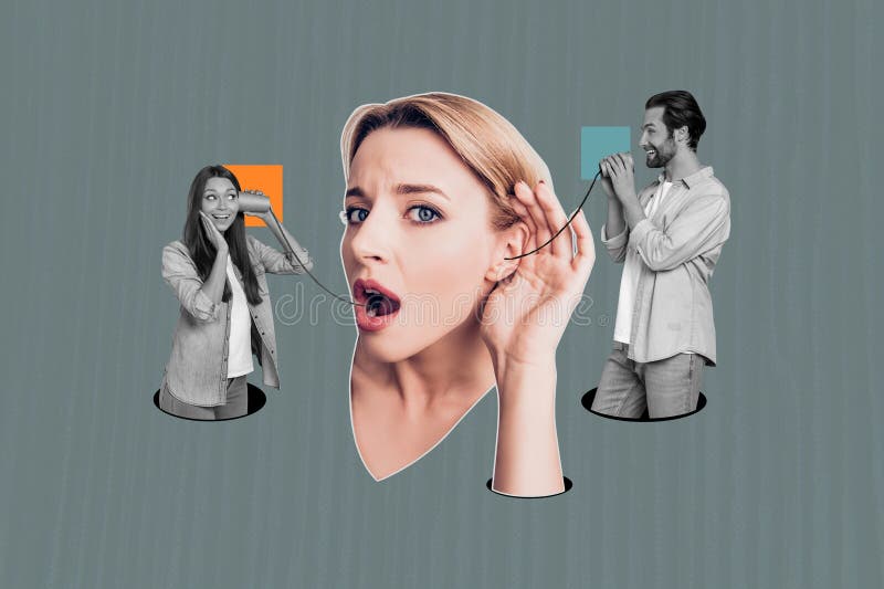 Creative Template Graphics Collage Image of Impressed Shocked Lady ...