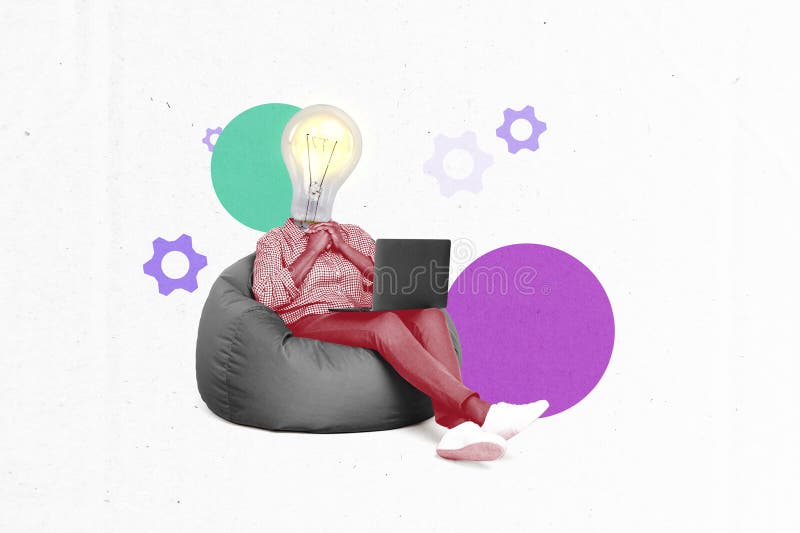 Creative Template Graphics Collage Image of Smart Lady Communicating ...