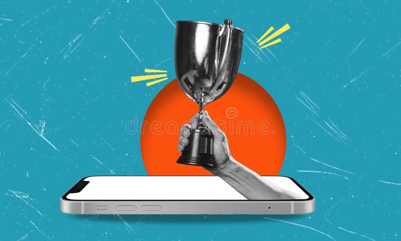 Creative Template Graphics Image of a Hand with a Cup from the Phone ...