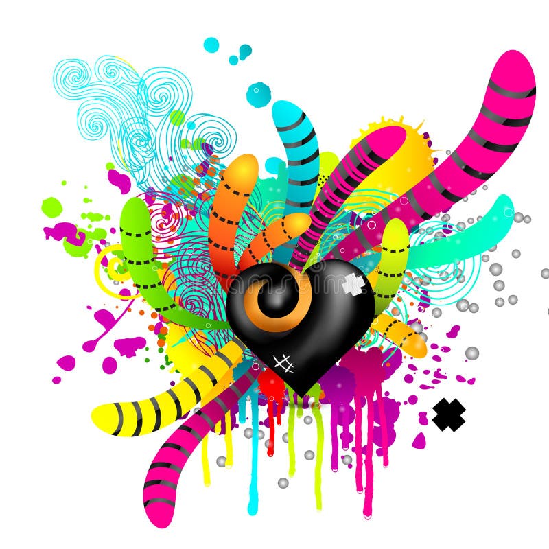 Creative Template Heart Background. Abstract Elements Concept ...