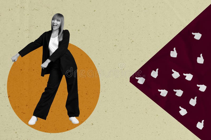 Creative Template Poster Collage of Dancing Woman Enjoying Background ...