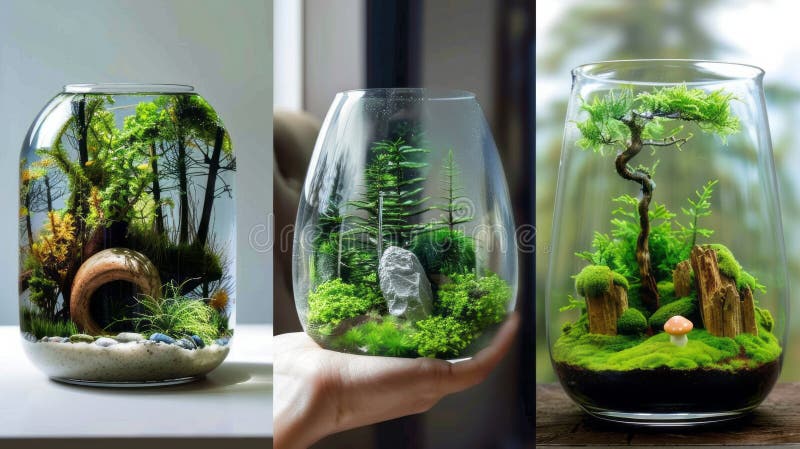 Creative Terrarium Design Ideas Stock Illustration - Illustration of ...
