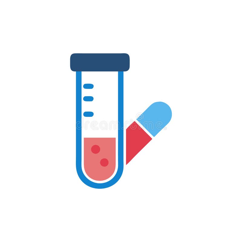 Creative Test Tube Icon for Learning Stock Illustration - Illustration ...